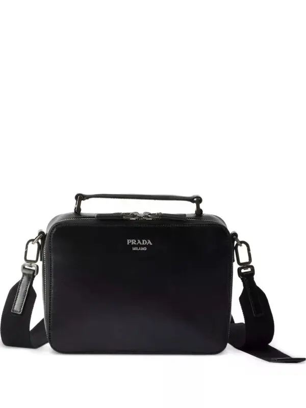 Prada Brique Leather Bag - Black