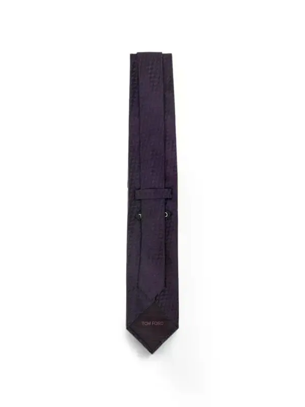 TOM FORD Net-pattern Satin Tie - Purple