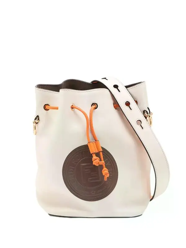 Fendi Mini Leather Mon Tresor Bucket Bag - White