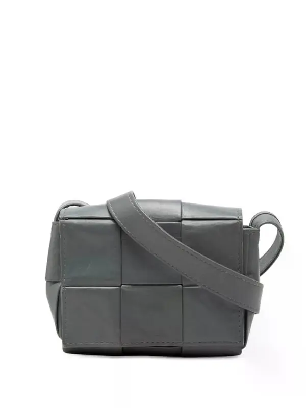 Bottega Veneta 2012-2026 Candy Nappa Intrecciato Cassette Crossbody Bag - Grey