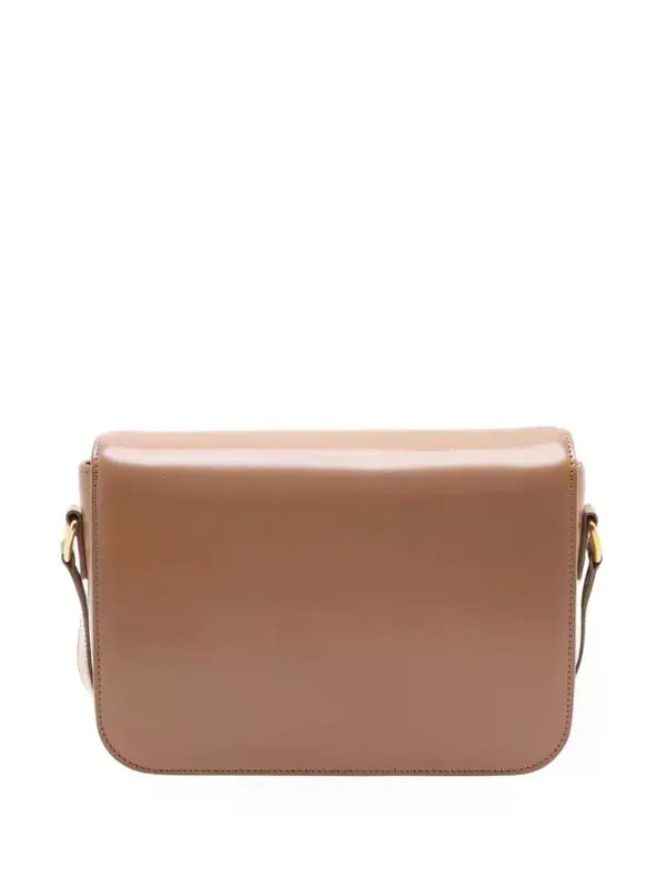 Celine Shiny Calfskin Triomphe Crossbody Bag - Brown
