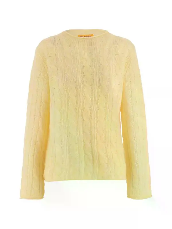 Guest In Residence Cable Knit Crew Neck Sweater