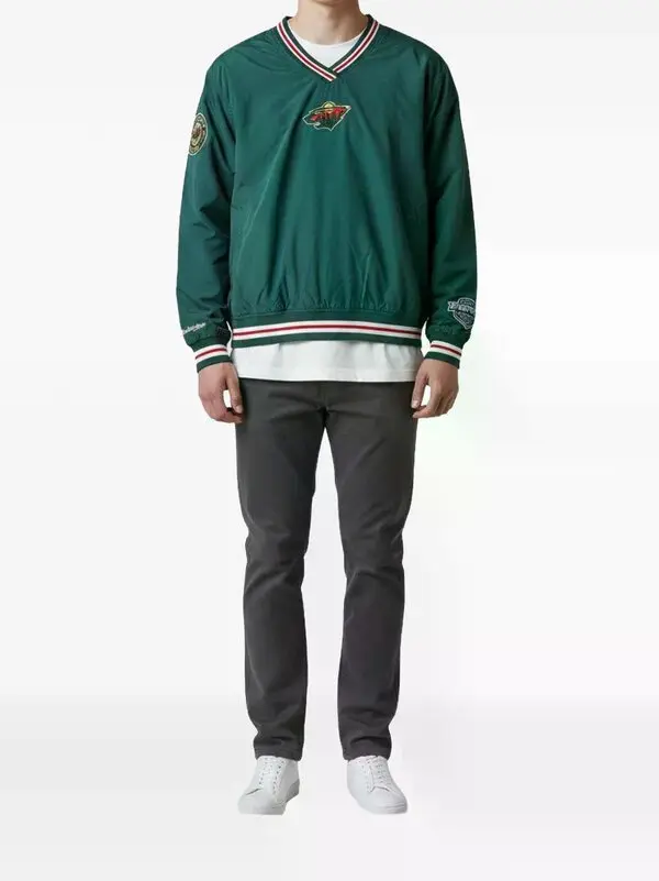 Mitchell & Ness Logo-patch V-neck Sweatshirt - Green