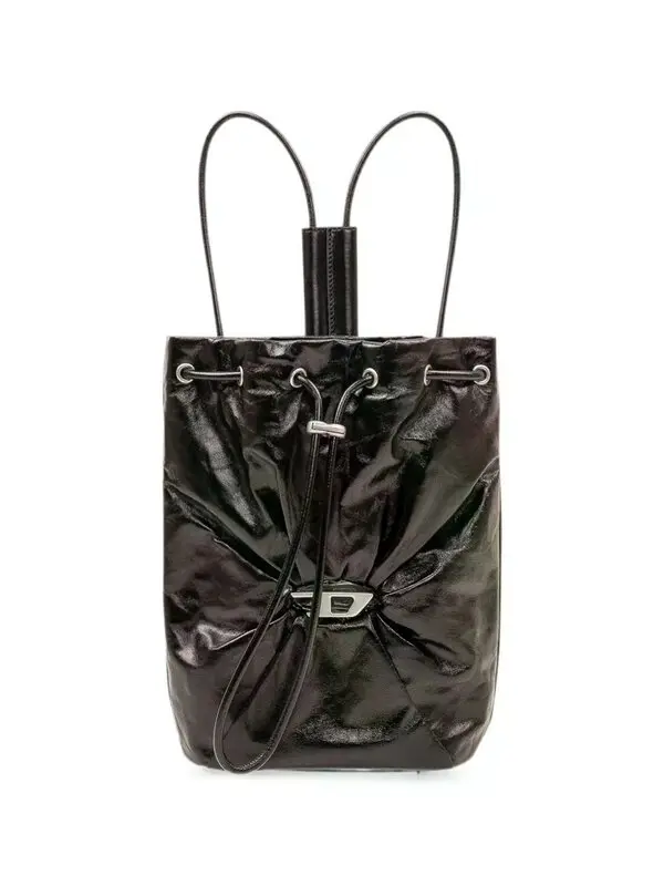 DIESEL® Logo Plaque Leather Backpack