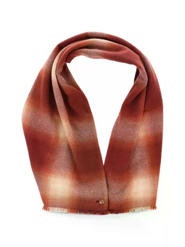 GOD'S TRUE CASHMERE Plaid Frayed-edge Scarf - Red