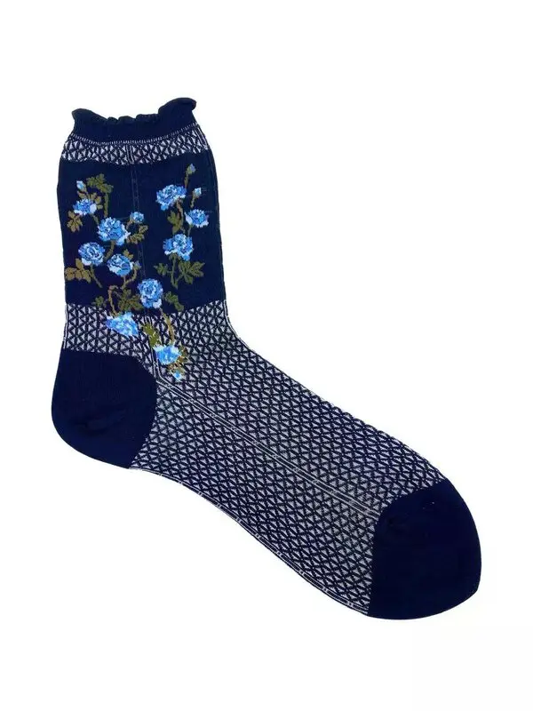 ANTIPAST Floral Motif Crew Socks