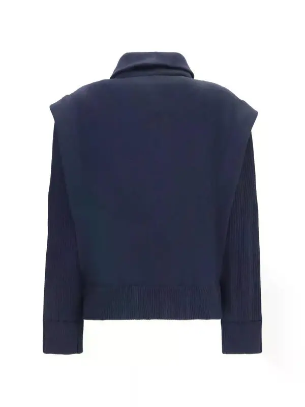 Giorgio Armani Ribbed-knit Panelled Jacket