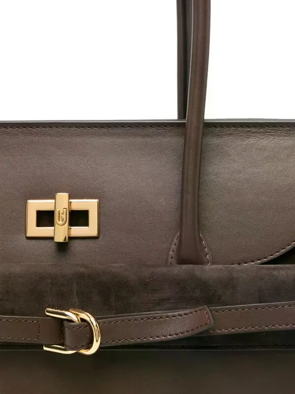 Furla Buckle Detail Leather Tote Bag - Brown