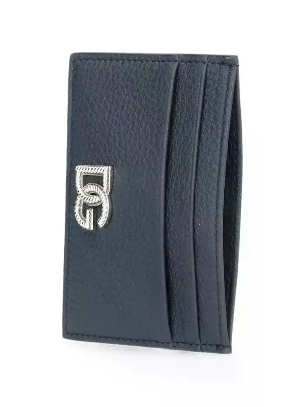 Dolce & Gabbana Calfskin Card Holder With Logo - Blue