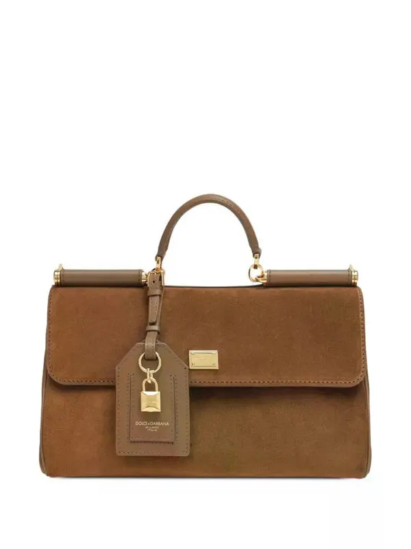 Dolce & Gabbana Medium My Sicily Handbag In Split Calfskin - Brown