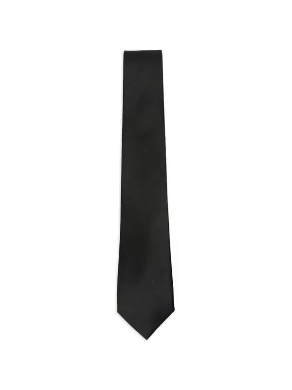 Tagliatore Satin-finish Pointed-tip Tie - Black