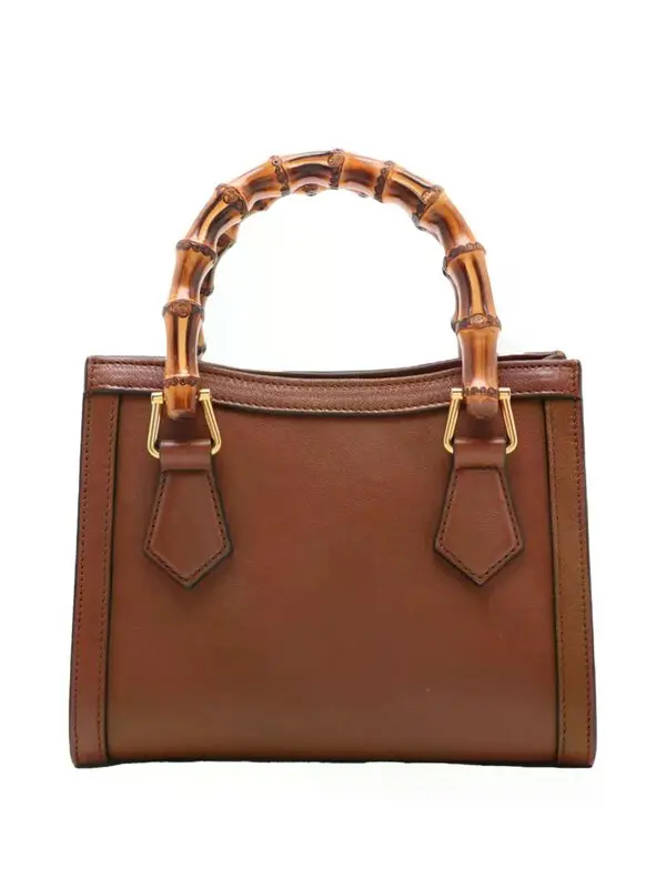 Gucci Calfskin Bamboo Diana Satchel - Brown