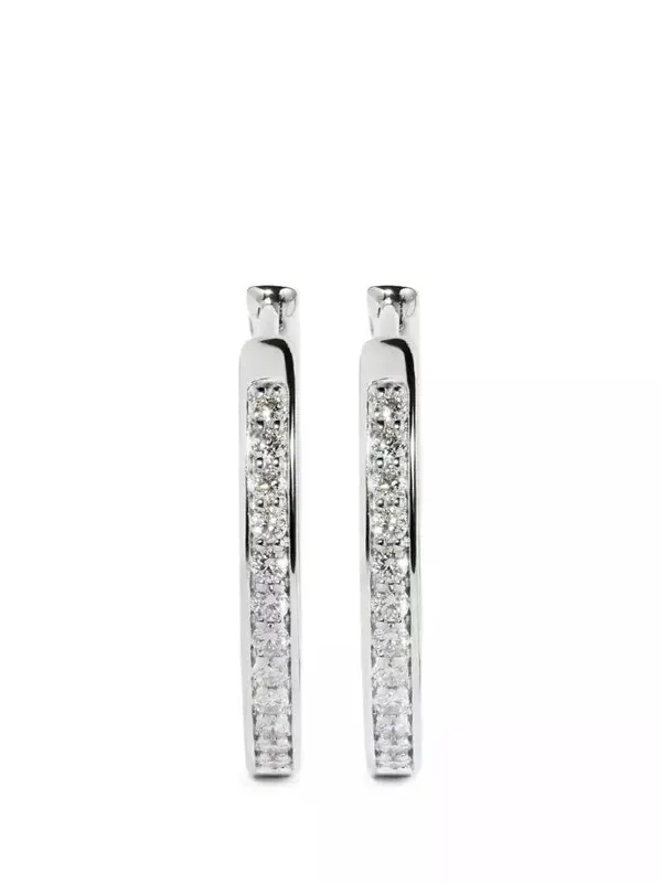 Monica Vinader Small Essential Diamond Hoop Earrings - Silver