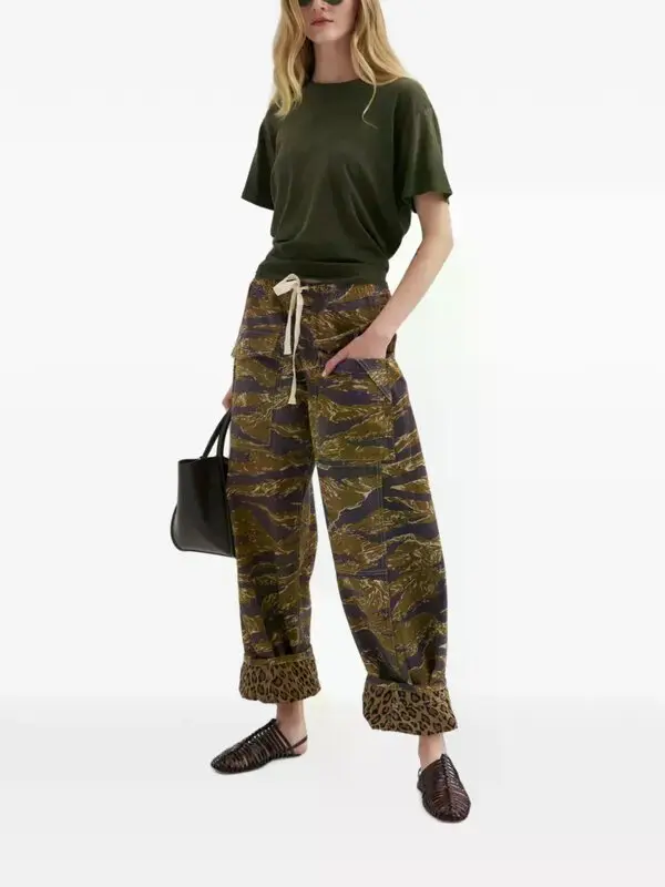 R13 Reversible Leopard-stripe Trousers