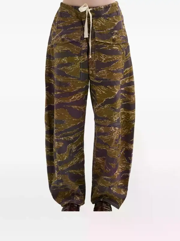 R13 Reversible Leopard-stripe Trousers