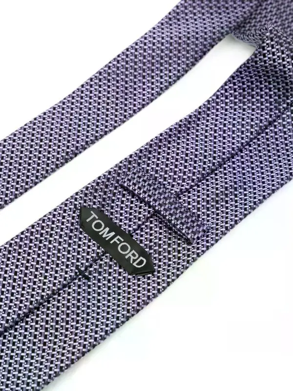 TOM FORD Geometric Patterned Neck Tie - Purple