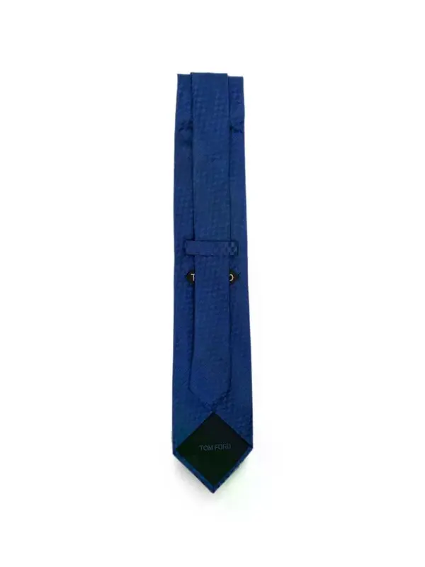 TOM FORD Net Pattern Satin Tie - Blue