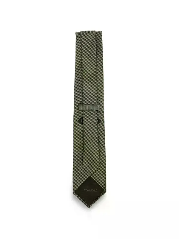 TOM FORD Houndstooth Patterned Neck Tie - Green