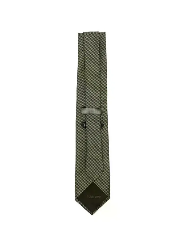 TOM FORD Houndstooth Patterned Neck Tie - Green