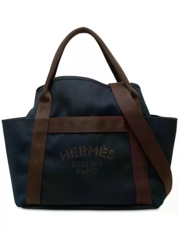 Hermès 2021 Toile Sac De Pansage Satchel - Blue