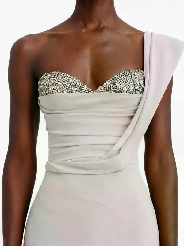 GEMY MAALOUF Crystal-embellished Draped Dress