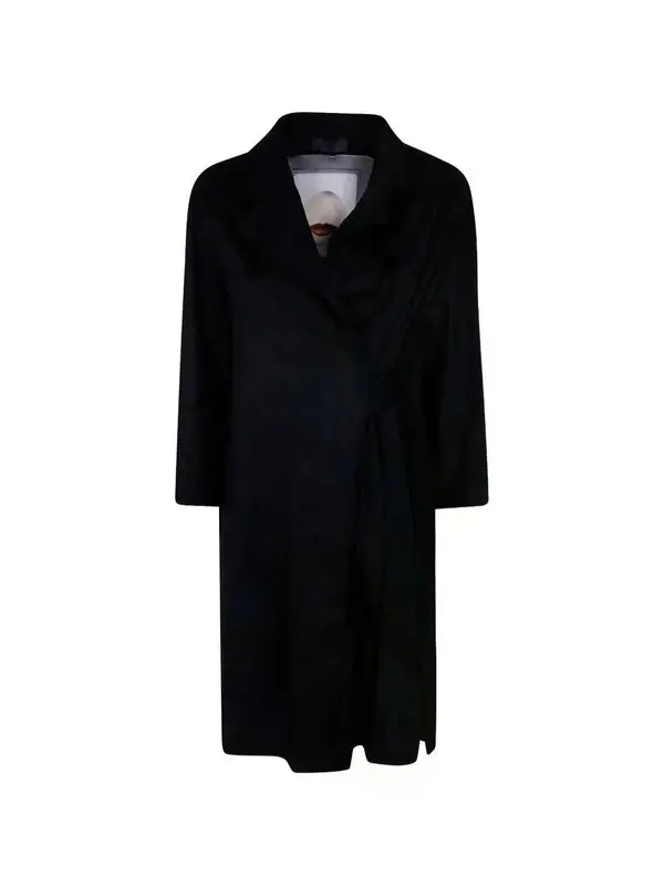 MARIA CALDERARA Crinkled-finish Graphic-print Coat