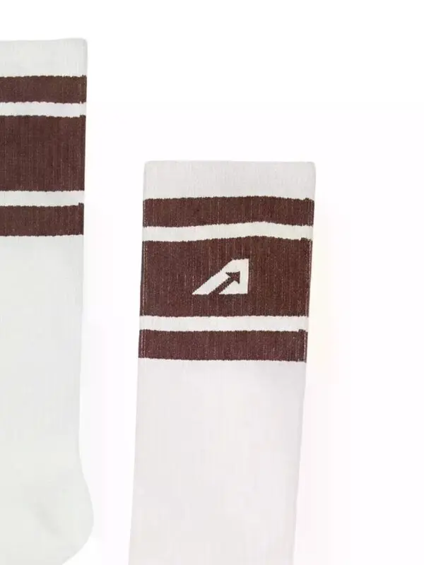 AUTRY Stripe Detail Logo Socks