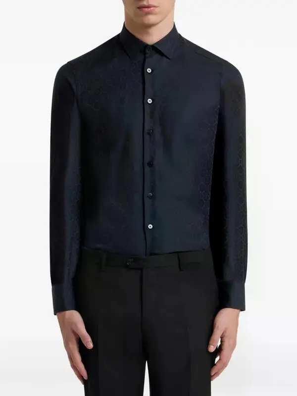Etro Jacquard Cotton Shirt With Medallion Pattern