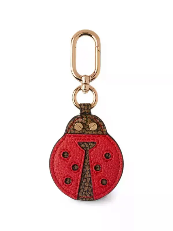 Borbonese Ladybug Leather Keyring - Brown