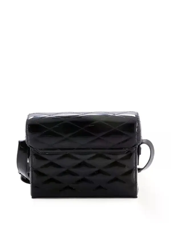 Saint Laurent June Box Bag Quilted Patent Crossbody Bag - Black