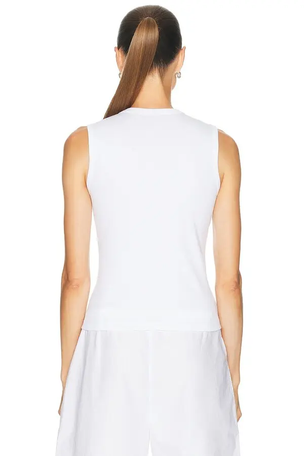 LESET Sleeveless V-neck Tank Top - White