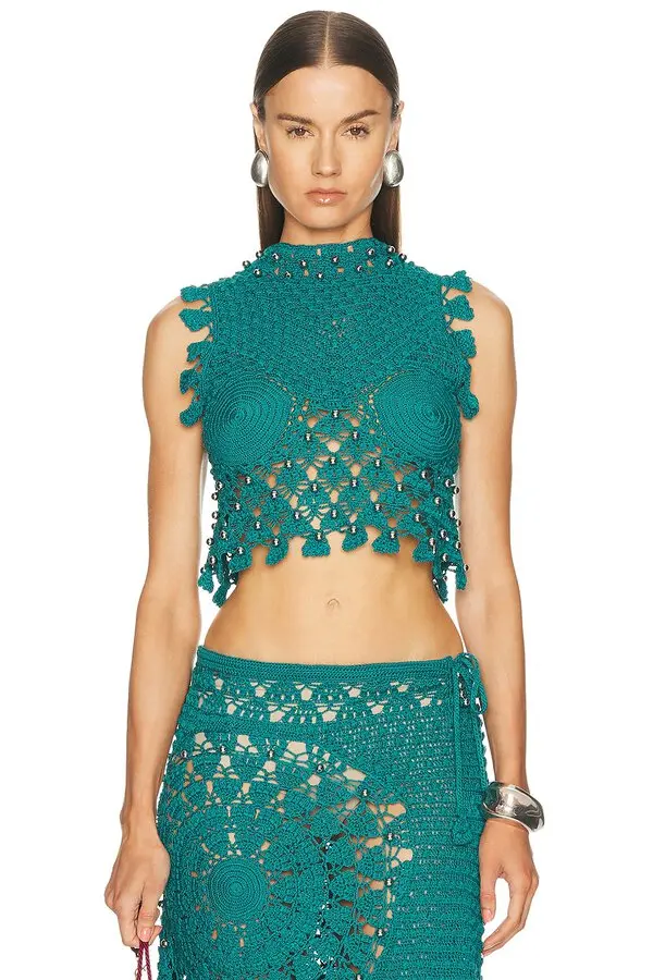 Rabanne Crochet Sleeveless Top
