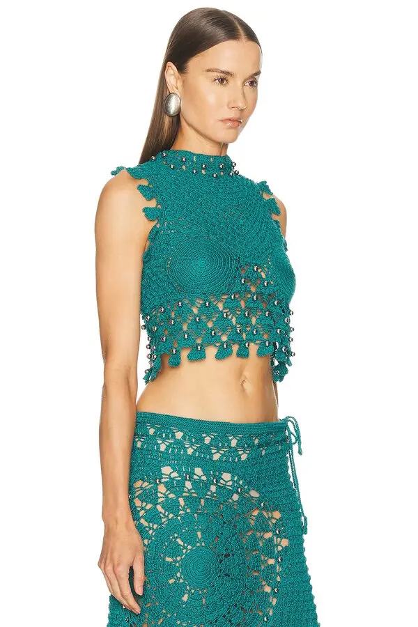 Rabanne Crochet Sleeveless Top