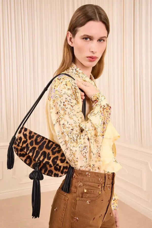 Ulla Johnson Paloma Flap Tassel Bag - Leopard