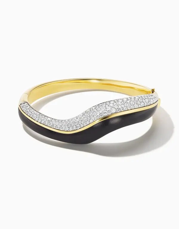EMILY P. WHEELER Wave Bracelet In Ebony And Diamonds - Blue