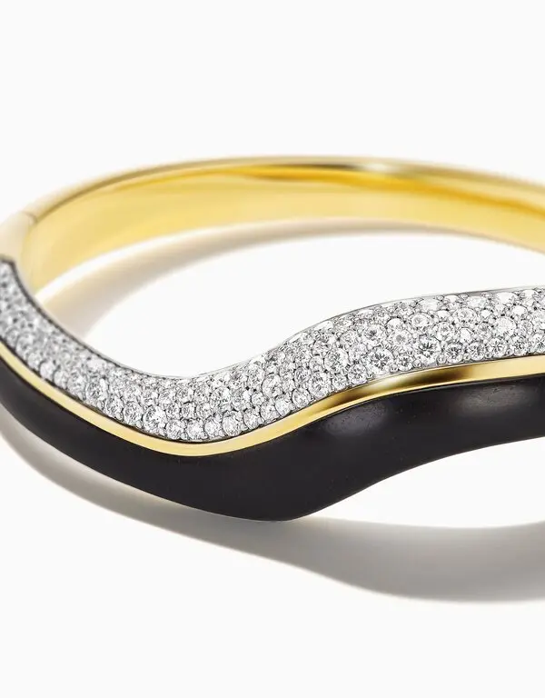 EMILY P. WHEELER Wave Bracelet In Ebony And Diamonds - White