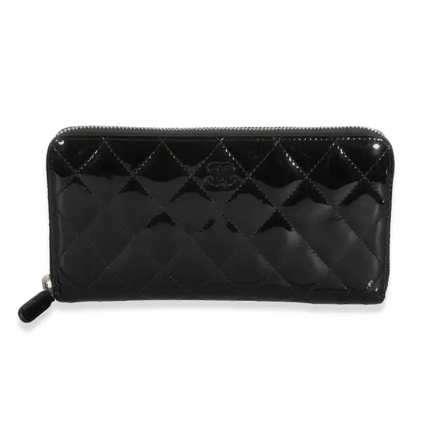 Chanel Quilted Patent Large Gusset Long Flap Wallet