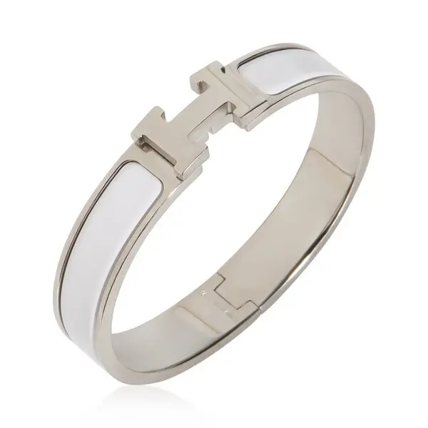 Hermès Clic H Bracelet Palladium Plated Metal And Enamel