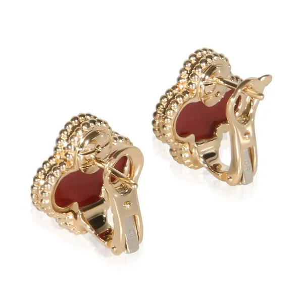 Van Cleef & Arpels Yellow Gold Carnelian Vintage Earrings