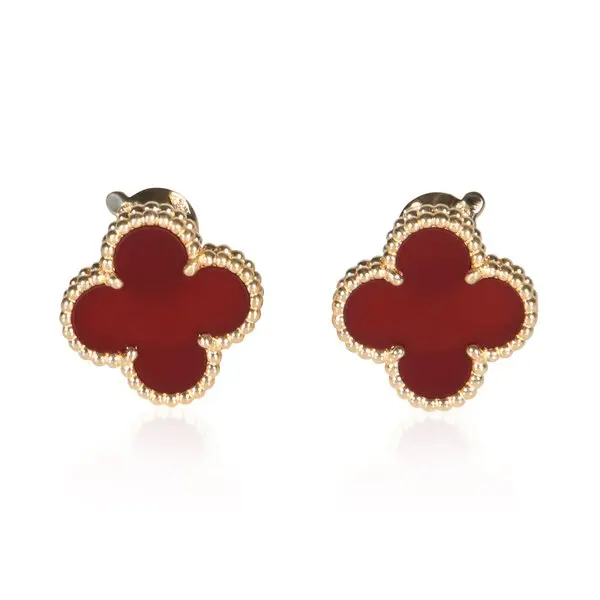 Van Cleef & Arpels Yellow Gold Carnelian Vintage Earrings - Yellow_gold