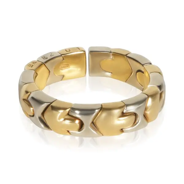 BVLGARI 18k White Gold & Yellow Gold Alveare Flexible Ring - White_gold/yellow_gold