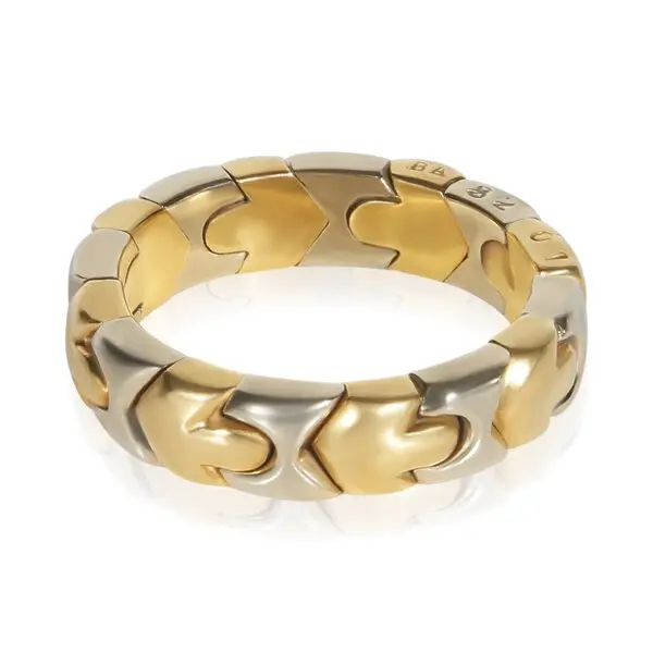 BVLGARI 18k White Gold & Yellow Gold Alveare Flexible Ring