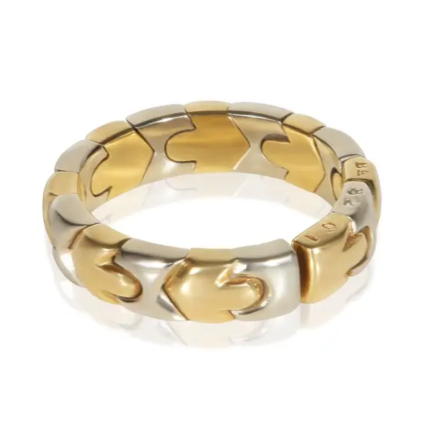 BVLGARI 18k White Gold & Yellow Gold Alveare Flexible Ring