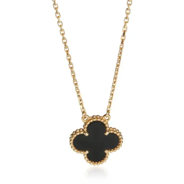 Van Cleef & Arpels Yellow Gold Onyx Vintage Pendant - Yellow_gold