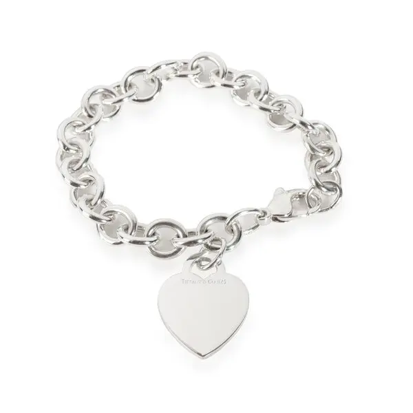 Tiffany & Co. Sterling Silver Heart Charm Link Bracelet - Sterling_silver