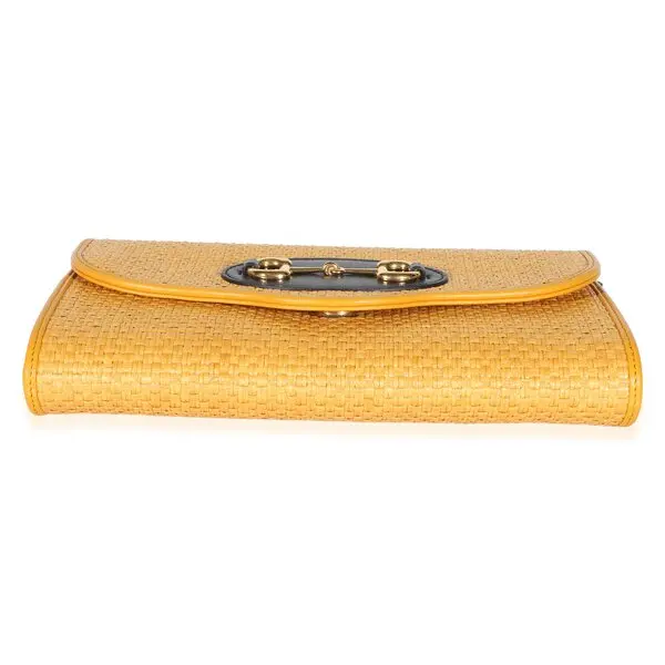 Gucci Raffia Horsebit 1955 Shoulder Bag
