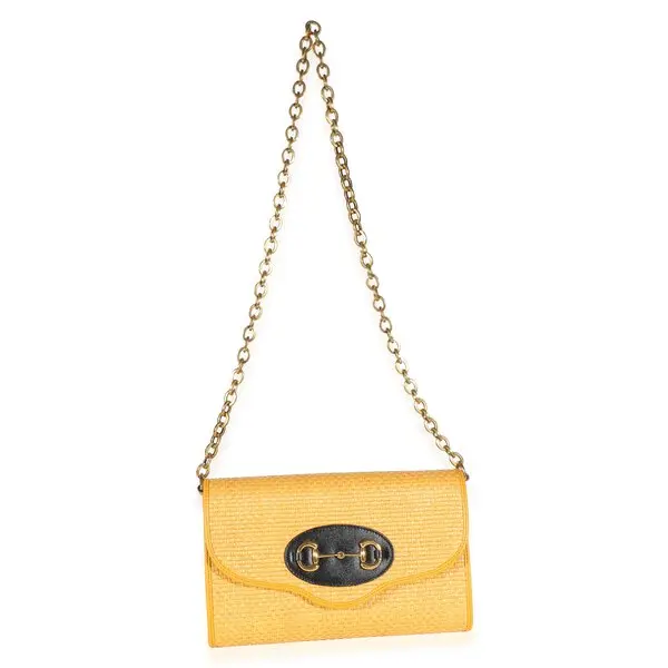 Gucci Raffia Horsebit 1955 Shoulder Bag