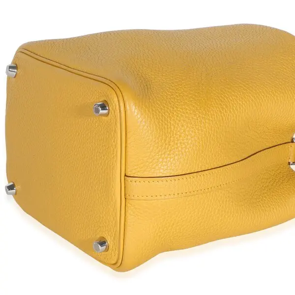 Hermès Picotin Lock 18 Pm Bag In Clemence Leather With Silver-tone Hardware - Yellow