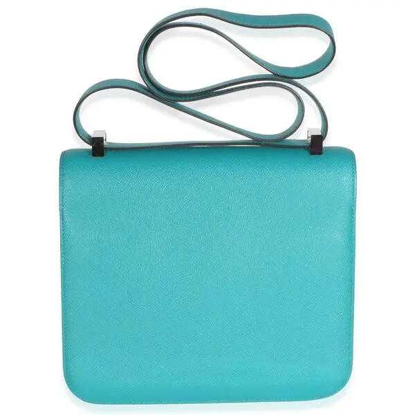 Hermès Constance 24 Bag In Bleu Paon Menthe Epsom Leather With Silver-tone Hardware - Blue