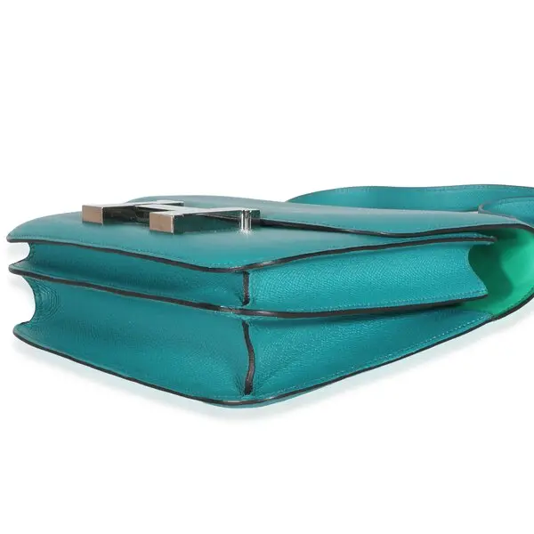 Hermès Constance 24 Bag In Bleu Paon Menthe Epsom Leather With Silver-tone Hardware - Blue